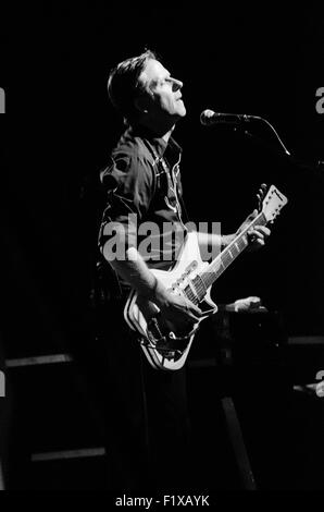 Joey Burns, frontman of the Tex-Mex band Calexico during a live show ...