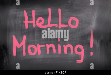 Hello Morning COncept Stock Photo - Alamy