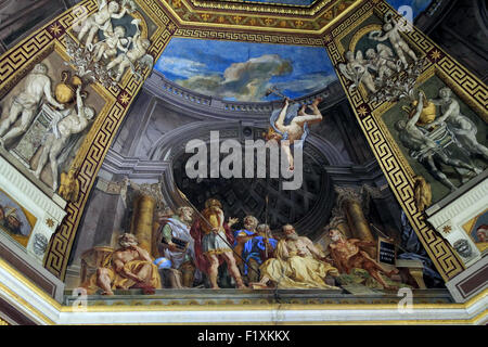 Ceiling of the room The Muse by Tommaso Conca. Museum Pio-Clementino. Vatican Museums. The ...