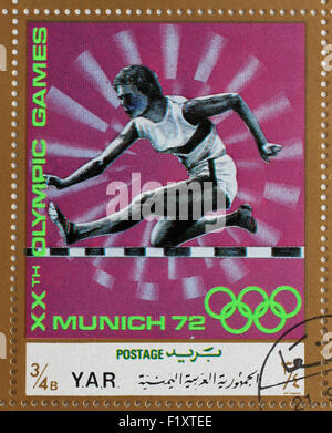 YEMEN - CIRCA 1972: stamp printed by Yemen, shows Senora Sabasa Garcia ...