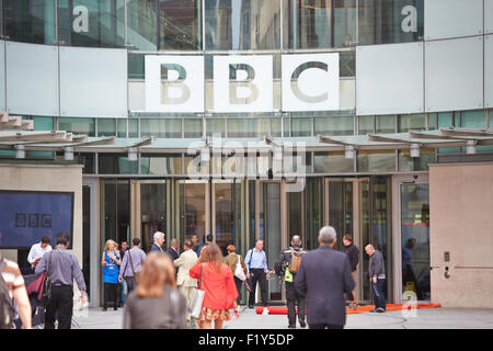 People arriving at BBC Broadcasting House. Central London, UK Stock ...