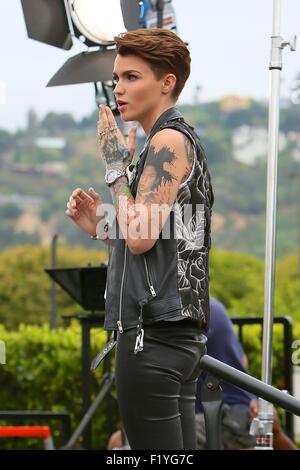 Ruby Rose seen at Universal Studios where she was interviewed by ...