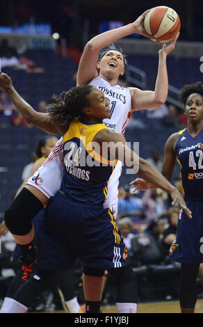 Washington Mystics 's Stefanie Dolson (31) is pressured during the ...