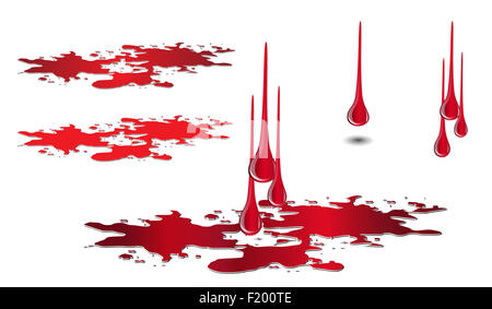 Vector puddle of blood isolated on white background, Red plash of blood ...