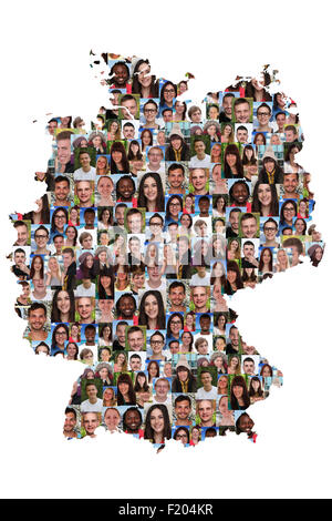 Germany map multicultural group of young people integration diversity ...