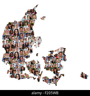 Danmark map multicultural group of people integration immigration ...