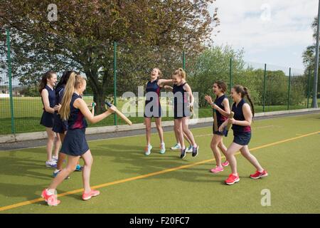 Female rounders team cheering at rounders match Stock Photo: 98280595 ...