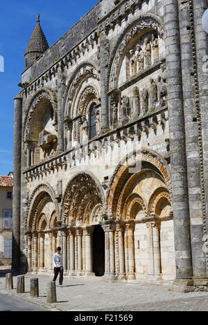 France, Vienne, Civray, St Nicolas Church from 12th century Stock Photo ...
