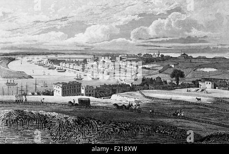 CHATHAM. View of the town & Medway. Kent 1900 old antique print picture ...