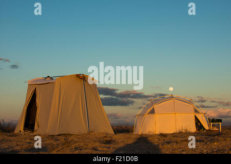Mexico. San Ignacio Lagoon. Moon rising above Stock Photo - Alamy