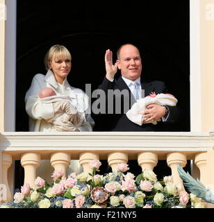Prince Albert II of Monaco with his twin children Prince Jacques and ...