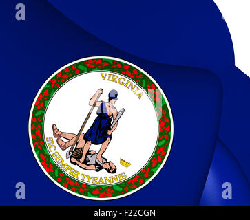 Virginia flag, united states waving banner collection. 3D illustration ...