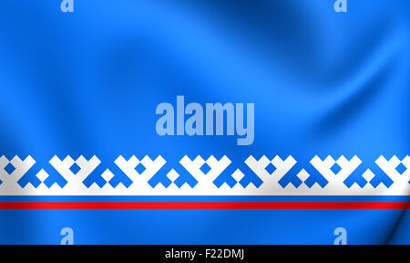 Flag of Nenets Autonomous Okrug. 3D illustration isolated on white ...