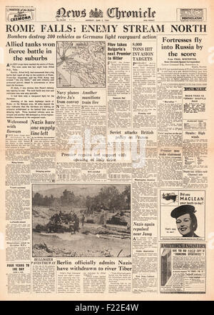 1944 Eighth Army News front page reporting British Eighth Army capture ...