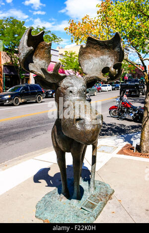 Idaho, Coeur d'Alene, Mudgy (moose) & Millie (mouse) bronze sculpture ...