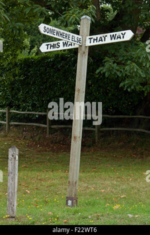 Misleading signpost in Blackheath, Surrey, England Stock Photo - Alamy