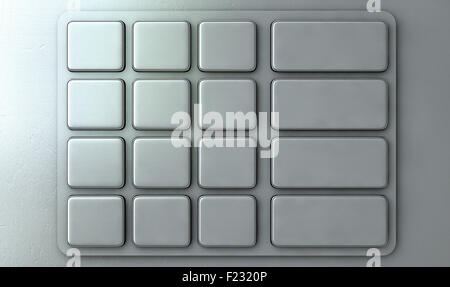 Closeup view of a generic atm keypad buttons with numbers and braille ...