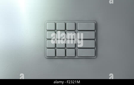 Closeup view of a generic atm keypad buttons with numbers and braille ...