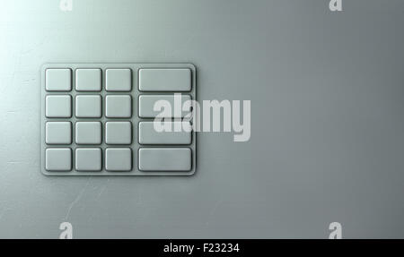 Closeup view of a generic atm keypad buttons with numbers and braille ...