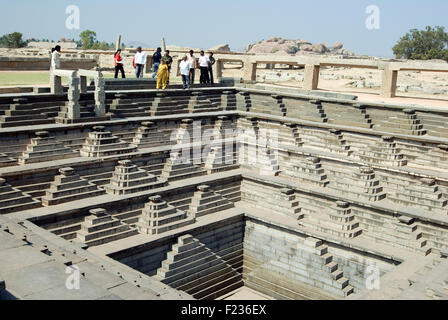 INDIA,KARNTKA,HAMPI PUSHKARNI STEP WELL Stock Photo - Alamy