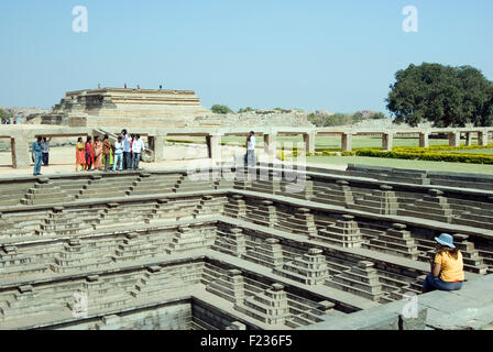 INDIA,KARNATKA,HAMPI PUSHKARNI STEP WELL Stock Photo - Alamy