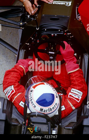Alain Prost cockpit Stock Photo - Alamy