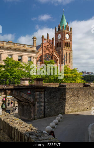 Derrys walls and the Guildhall Derry city county londonderry northern ...