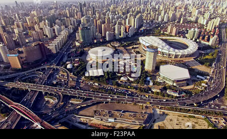 Aerial view of the Shanghai Stadium in Shanghai, China, 21 July 2015 ...