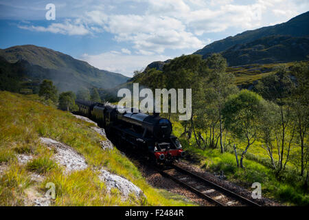 The Jacobite train on its way to Mallaig on west coast of Scotland ...