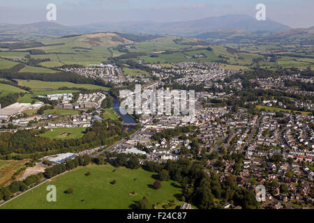 aerial view of the town of Cockermouth in the Lake District, Cumbria ...
