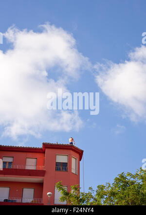 A man working on a roof, Leon Stock Photo - Alamy