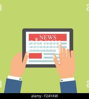 Newspaper on tablet Stock Vector Image & Art - Alamy