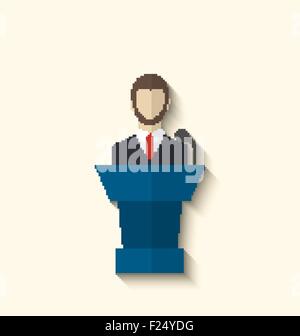 Public speaking politician flat vector illustration Stock Vector Image ...