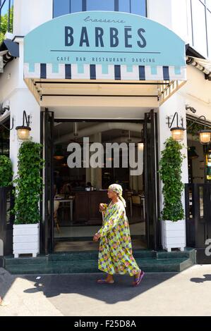 France, Paris, the Barbes district, Brasserie Barbes, the patio of the ...