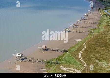 France, Charente Maritime, Saint Laurent de la Pree, a fishing hut on ...