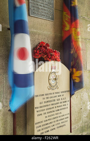 dambusters memorial derwent dam derbyshire england uk Stock Photo - Alamy