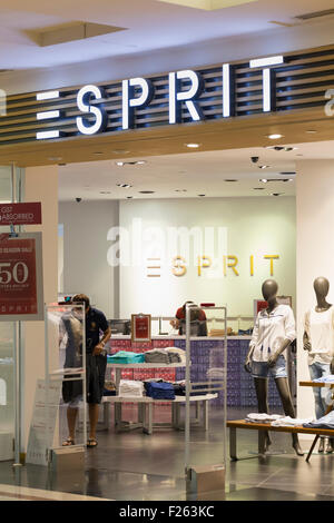 Esprit shop with the logo sign on the facade of the building and a ...