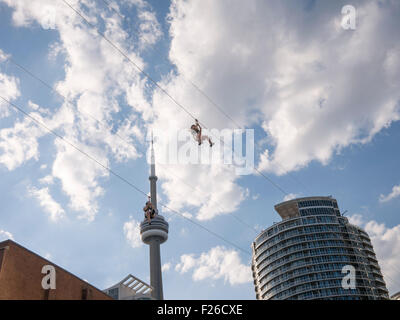 Zip line in downtown Toronto, Canada Stock Photo - Alamy