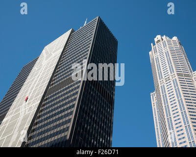 Low angle view of Map mural on 300 South Wacker building Stock Photo ...