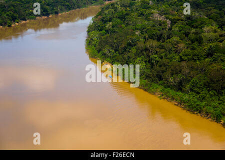 River from air Amazonian Rainforest Yavari Valley Loreto Peru Stock ...