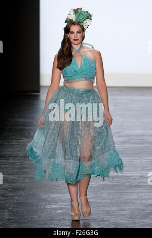 Fashion designer Ashley Nell Tipton introduces her fashion show of ...