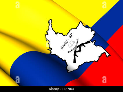 Flag of FARC-EP. Close Up Stock Photo - Alamy