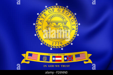 Georgia 2001 flag. 3D Waving USA state flag design. The national US ...