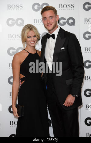 Stuart Broad and Bealey Mitchell at the GQ Men of the Year Awards 2015 ...