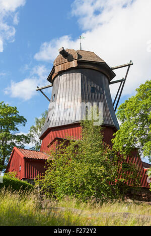 Low angle view of traditional windmill against sky Stock Photo - Alamy