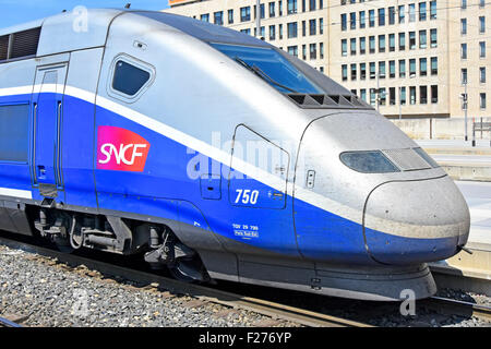 High speed train close up France aerodynamics on SNCF TGV high speed ...