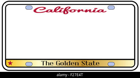 California License Plate with motto over a white background Stock Photo ...