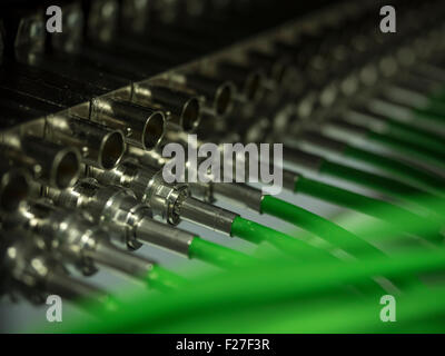 sdi hd signal bnc patch panel cabling in rack Stock Photo - Alamy