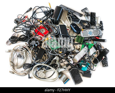 Old PC cables on a white table .. Com and lpt connectors for old ...