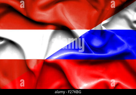 Austria and Russia flags. 3D Waving flag design. Austria Russia flag ...